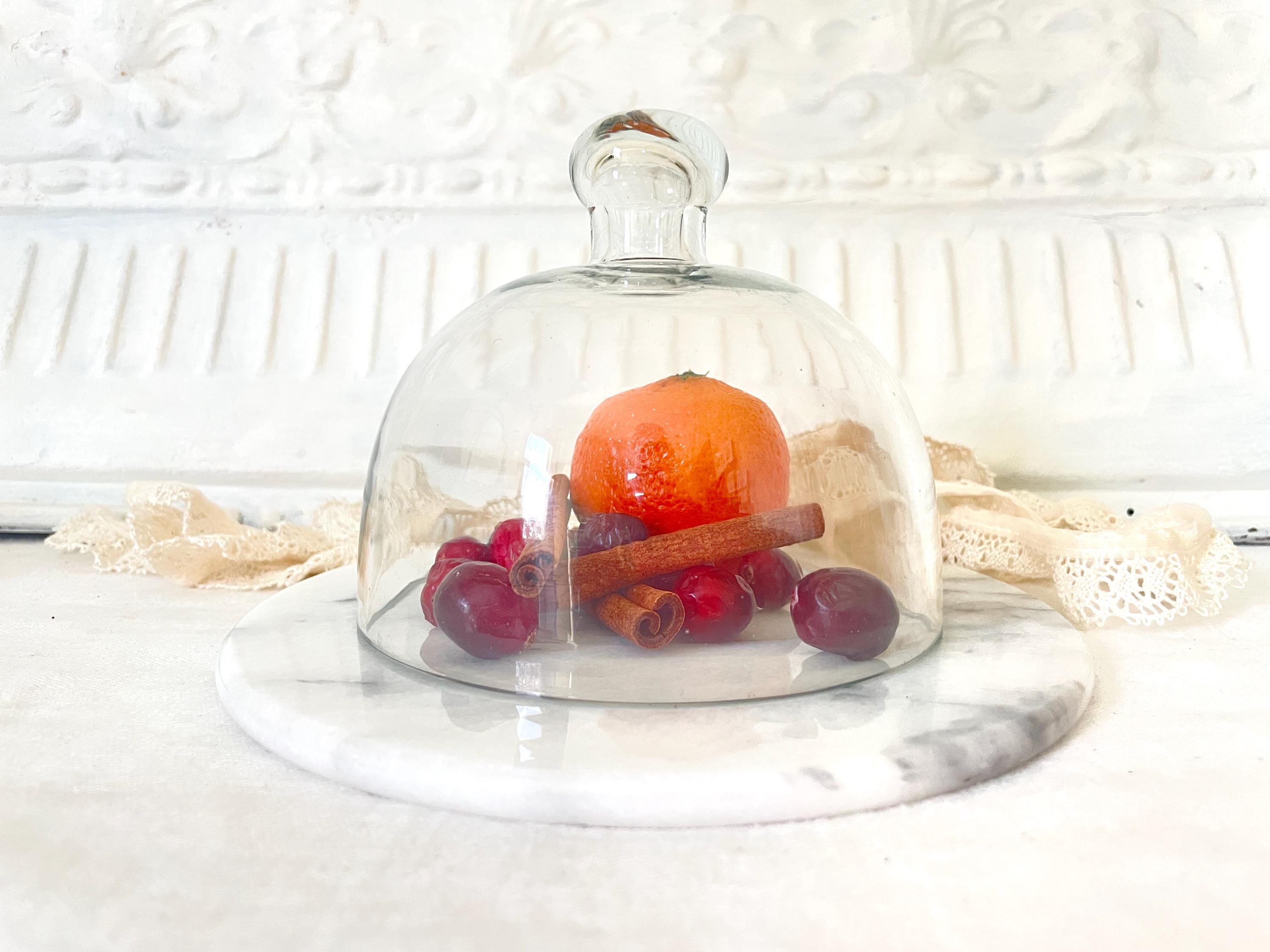 Small Glass Cloche With Marble Plate - Vintage Display Dome - Etsy