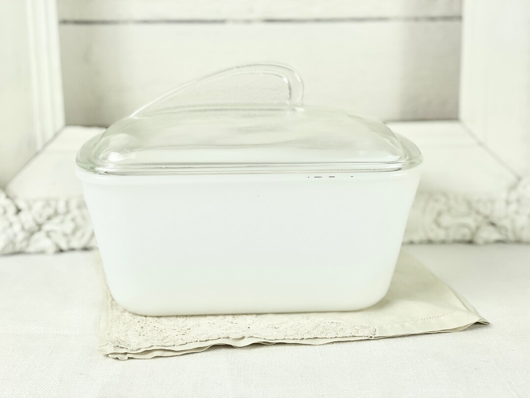 Glassbake White Breadpan With Glass Lid - 1 1/2 Quart | Glassbake ...