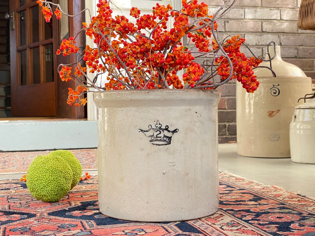 2 Gallon Crown Crock Antique Crown Crock Crown Crock in - Etsy