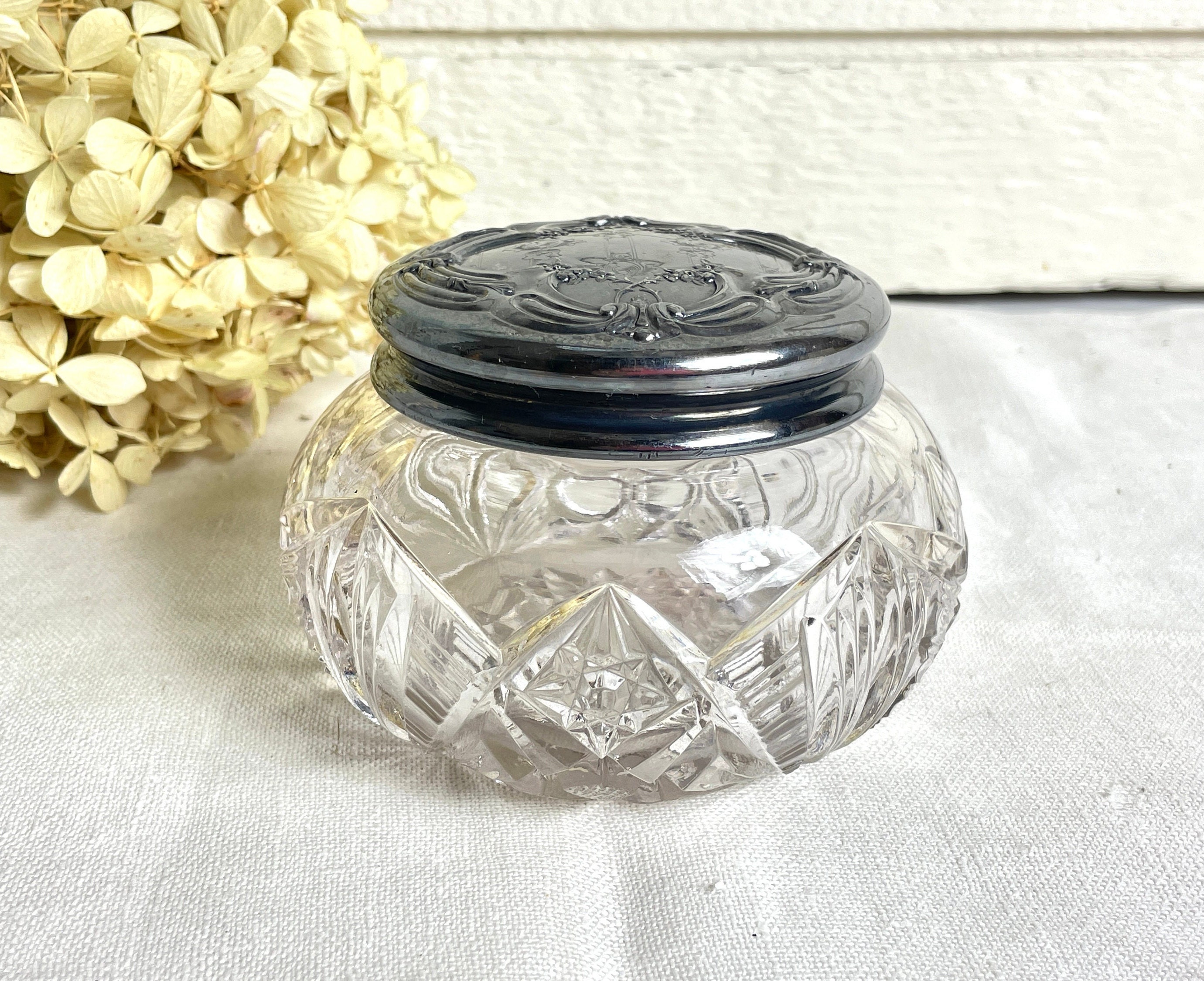 Vintage Powder Jar Silver