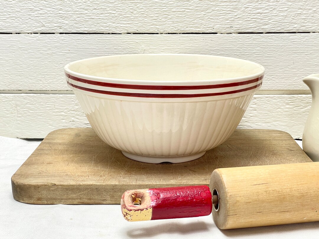 Vintage Gresley Mixing Bowl From England Red Rim Bowl English Gresley ...