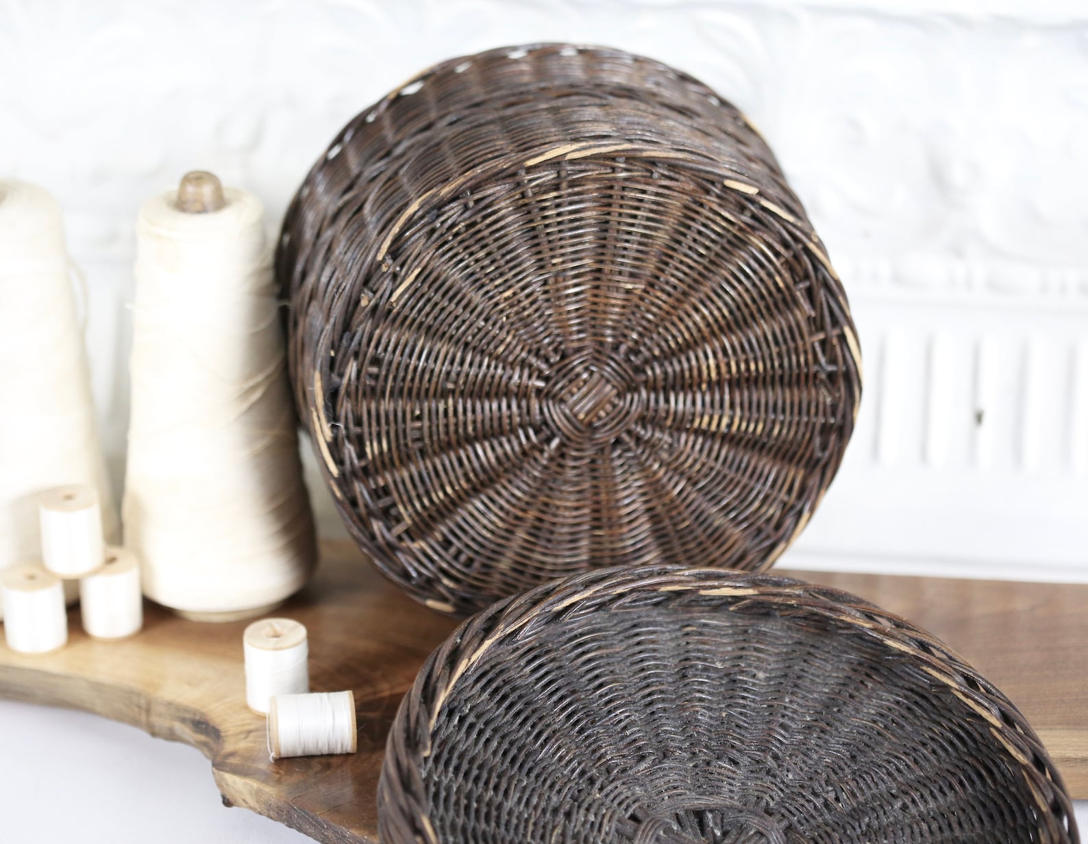 Antique Sewing Basket Vintage Sewing Basket With Fabric - Etsy