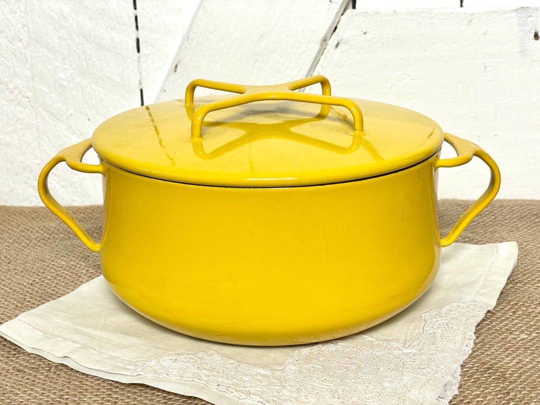 Vintage Dansk Yellow Enamelware Pan | Kobenstyle Designs France Dansk ...