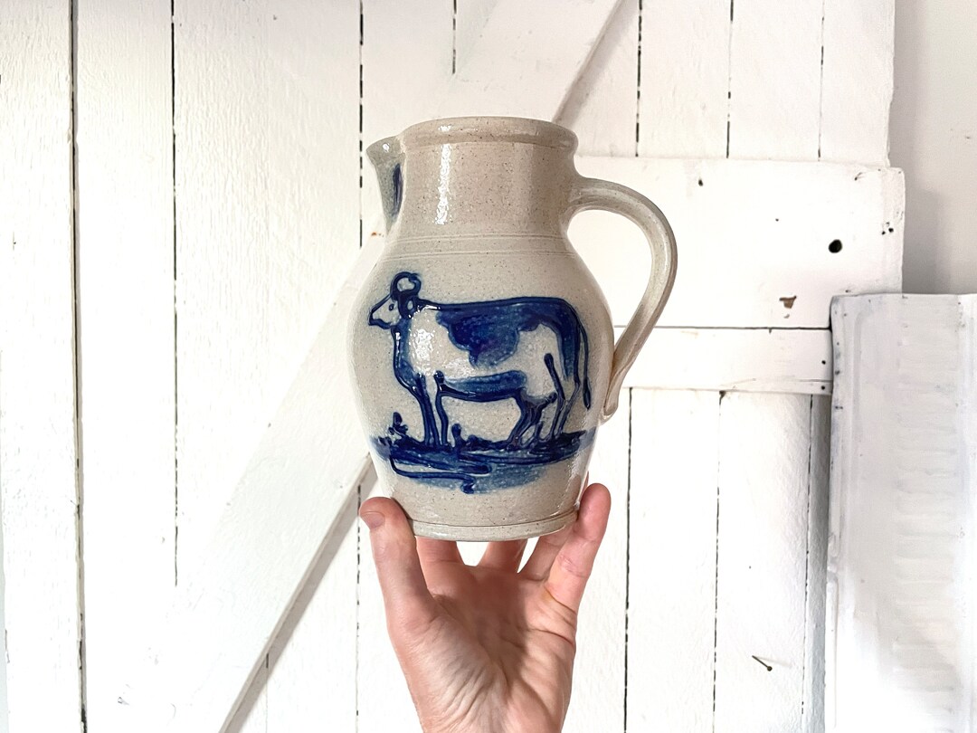 Kitchen Cow Pitcher Stoneware Pottery Delavan, Wisconsin Cow Pitcher ...