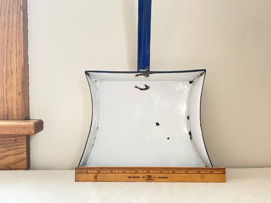 Blue and White Enameled Dust Pan Vintage Dustpan French - Etsy