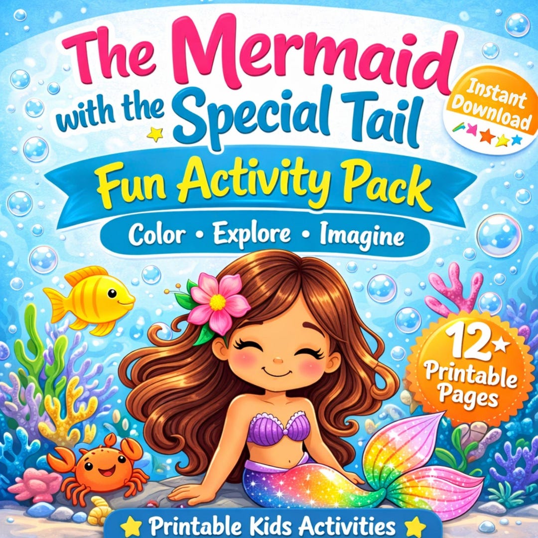 Mermaid Activity Pack | Ocean Coloring Pages, Puzzles (digital Download ...