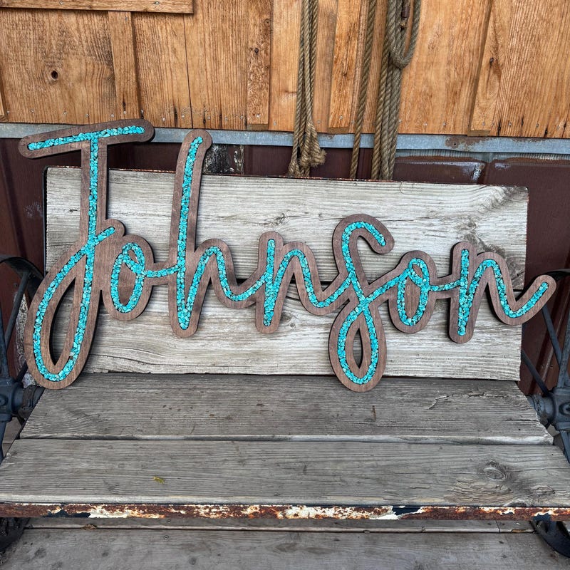 Turquoise Inlayed Sign - Etsy
