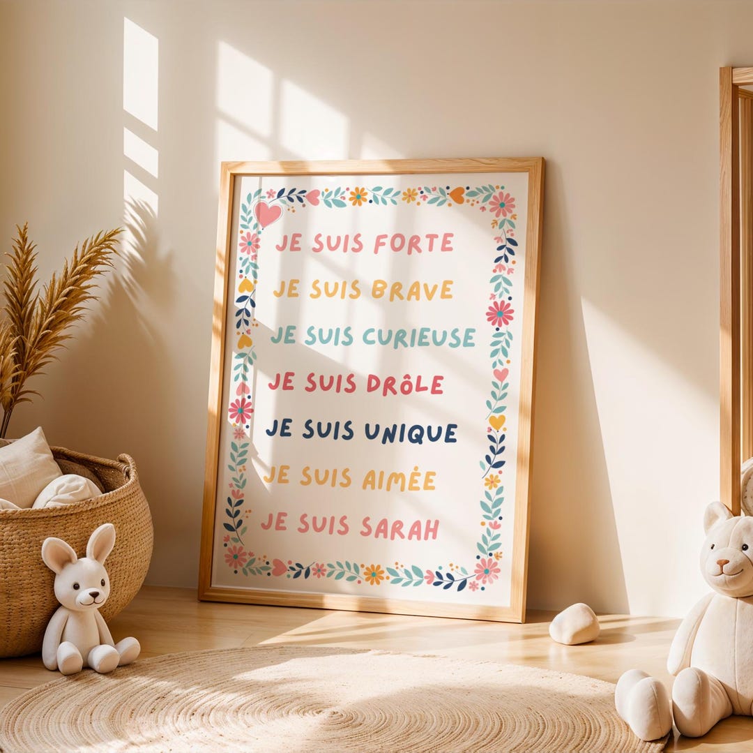 Personalized Positive Affirmations Poster for Girls, Girls' Room ...