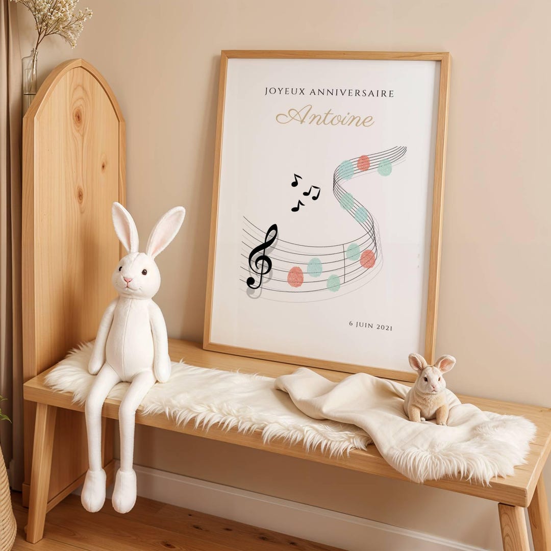 Music Score Fingerprint Tree Poster - DIY Birthday Activity ...