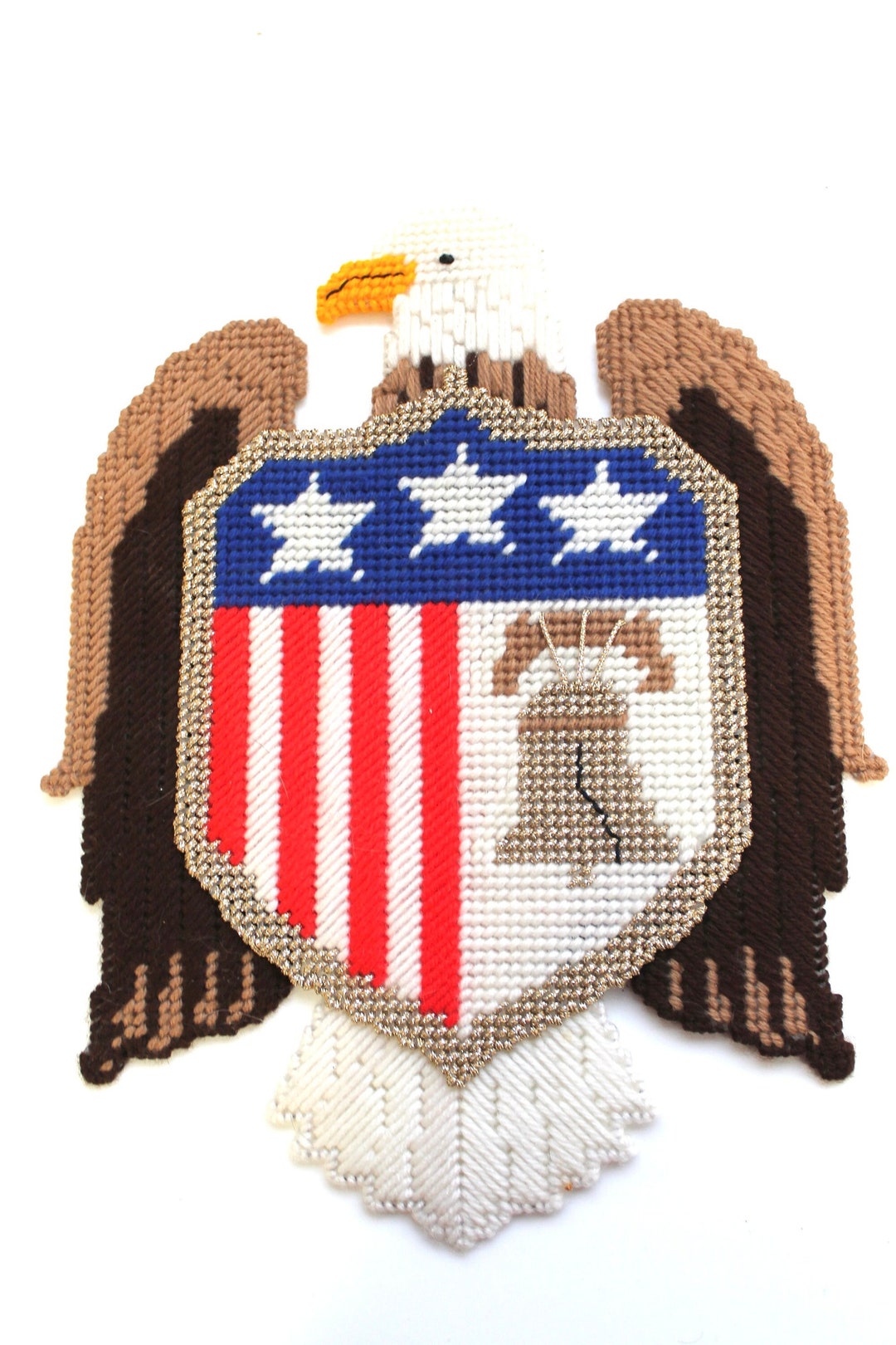 Vintage 1970's American Bicentennial Bald Eagle Liberty Bell Shield ...