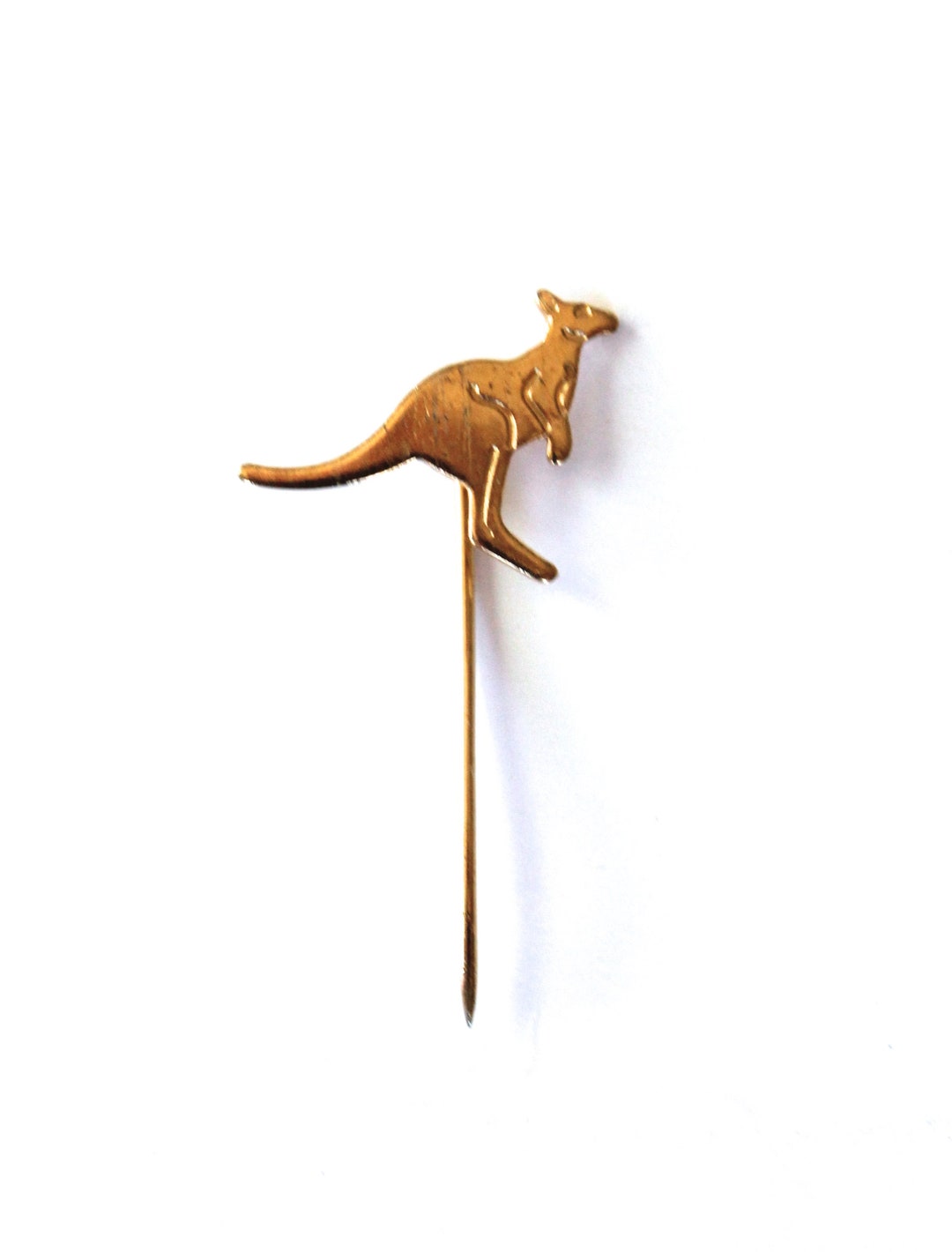 Vintage Gold Tone Kangaroo Tie Pin! Cute! - Etsy