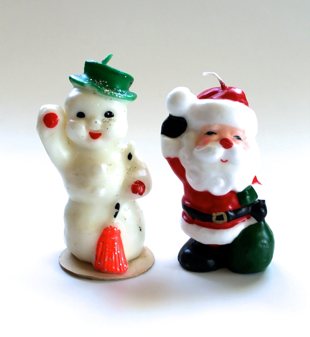Vintage 1960's-70's Santa Claus and Snowman Candle Lot of 2! Mid ...