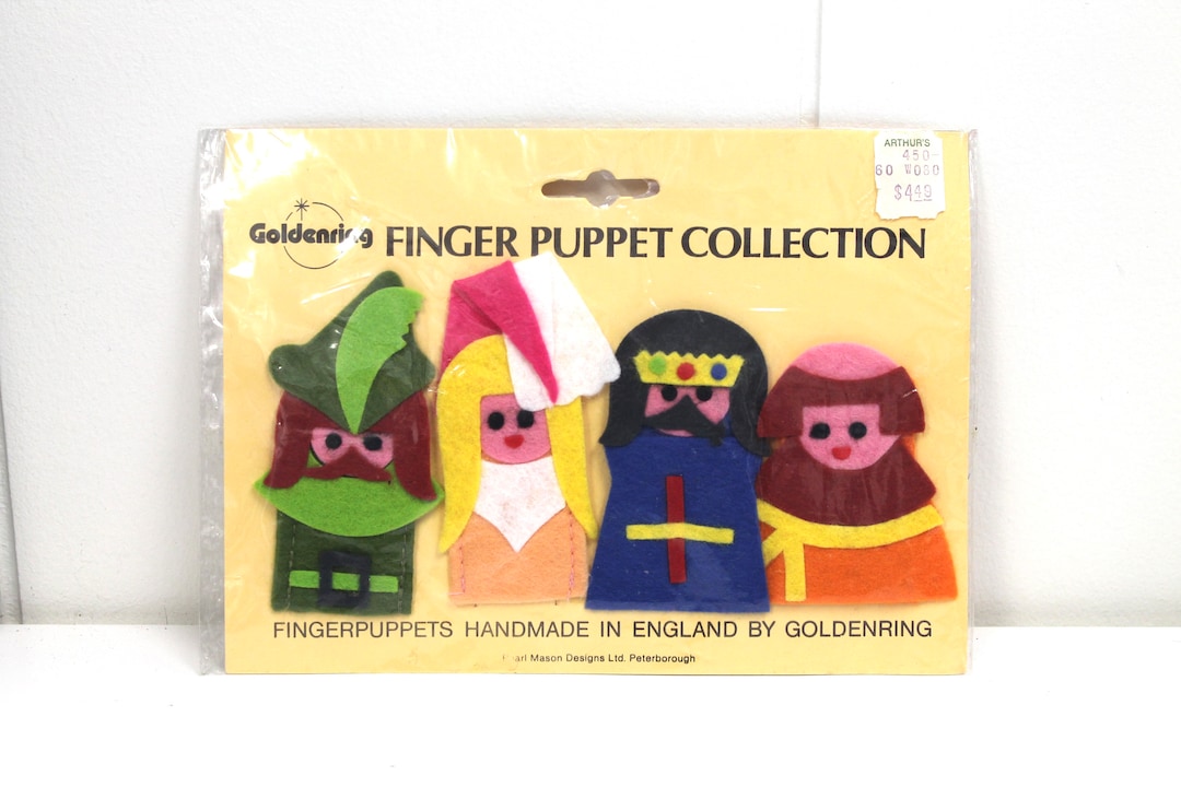 Vintage 1970's Robin Hood Felt Finger Puppet Set New in Packaging ...