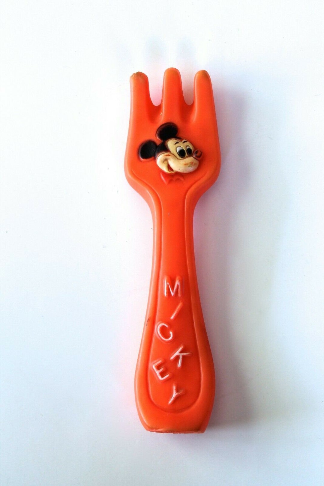 Vintage 1970's Disney Mickey Mouse Orange Soft Vinyl Play Fork Vintage ...