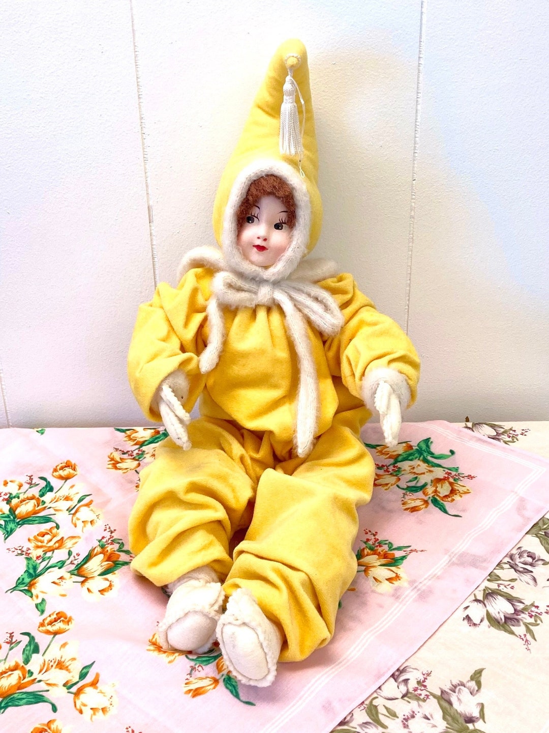 Vintage 1950's Yellow Long Bendy Limbed Elf Girl Plush Doll! Unusual ...