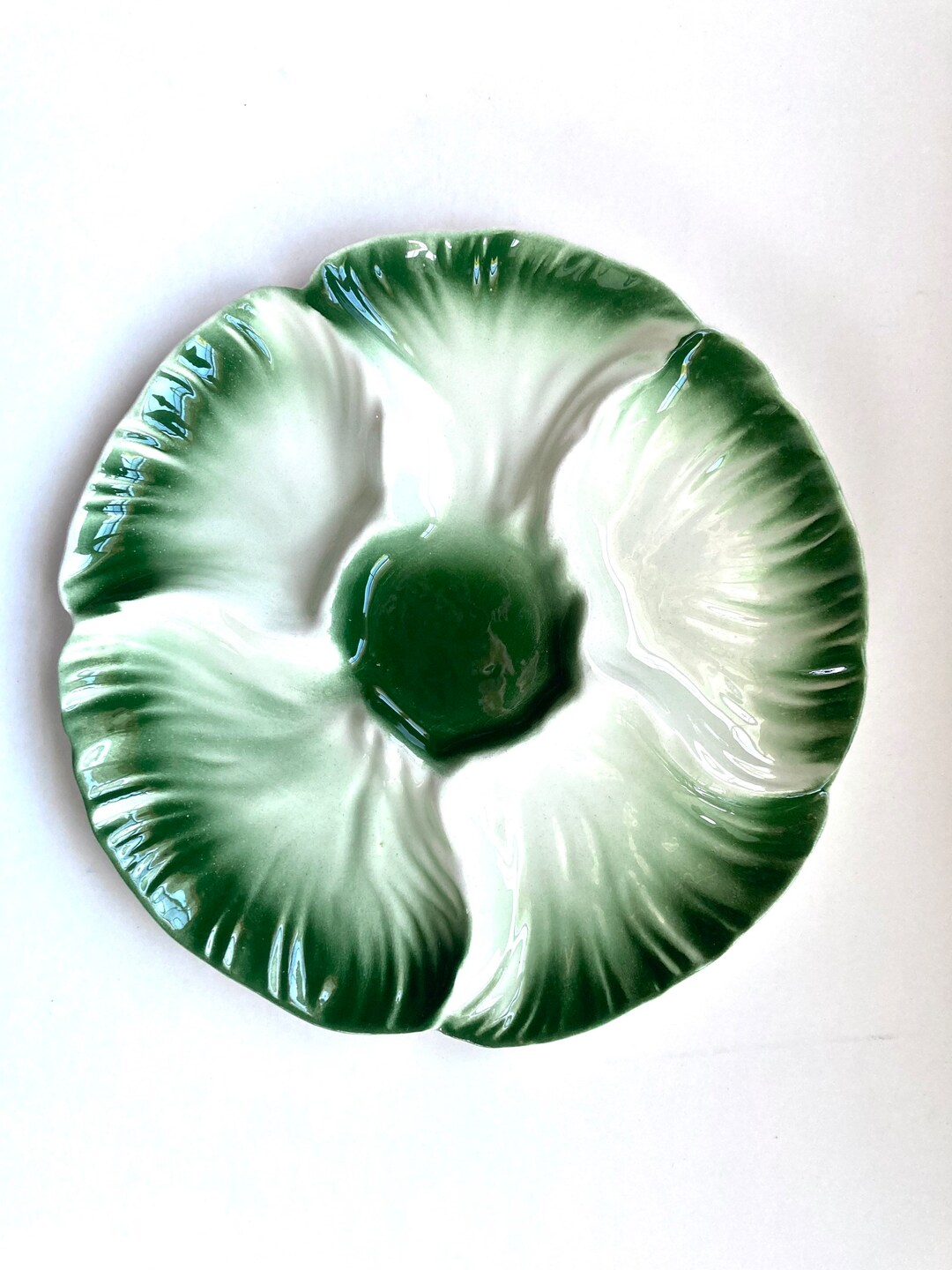 Vintage 1950's Lettuce Shaped Ceramic Serving Tray! Cute Novelty ...