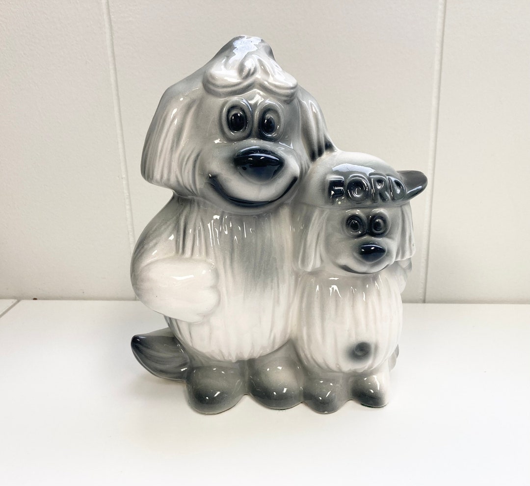 Vintage 1950's-60's Ford Advertising Ceramic Dog Coin Bank - Etsy