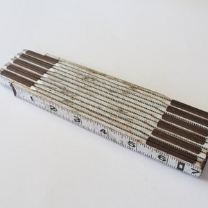 Vintage 1950's White Wood and Metal Folding Shop Ruler! - Etsy