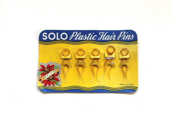 Vintage 1950's SOLO Plastic Hair Pins on Their Original - Etsy