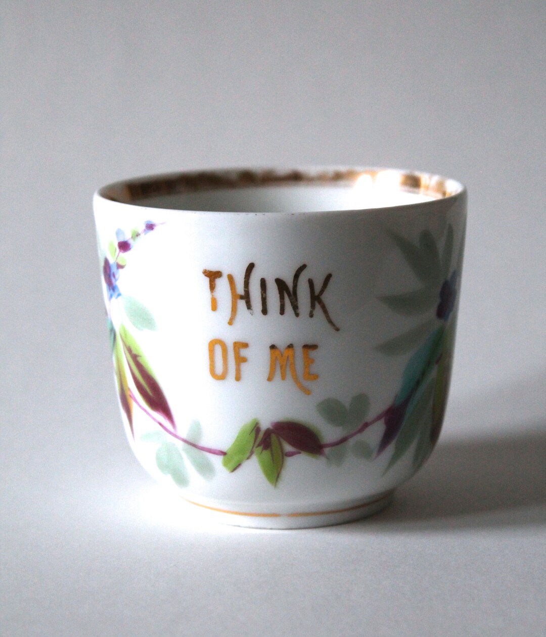Vintage 1940's-50's Floral Teacup Reads: think of Me on the Front - Etsy