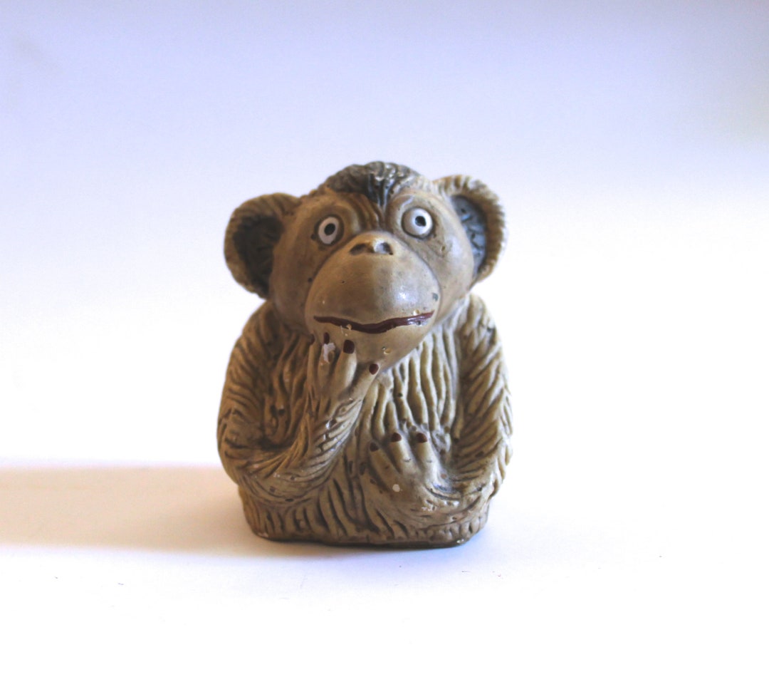 Vintage 1960's Painted Plaster Monkey/chimp Figurine! Unusual Decor ...