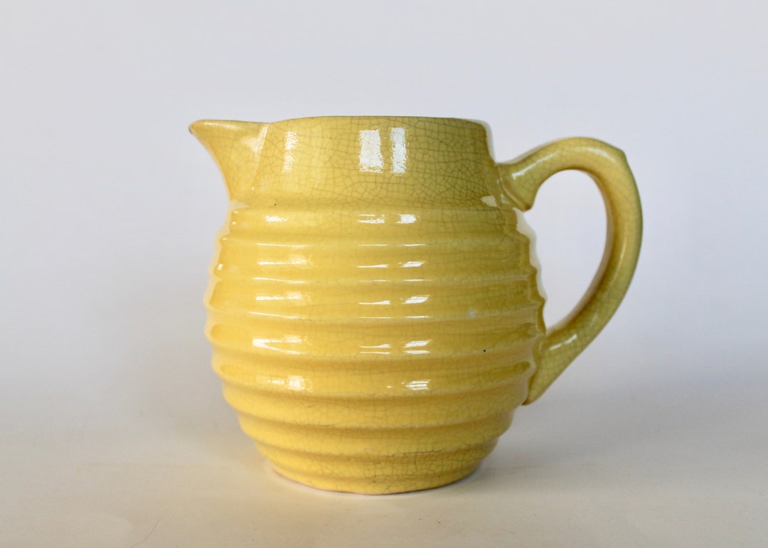 Vintage 1940's-50's Yellow Bauer Ringware Pottery Pitcher - Etsy