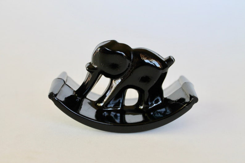 Vintage 1940s Black Glass Elephant Ink Blotter Super Cute | Etsy