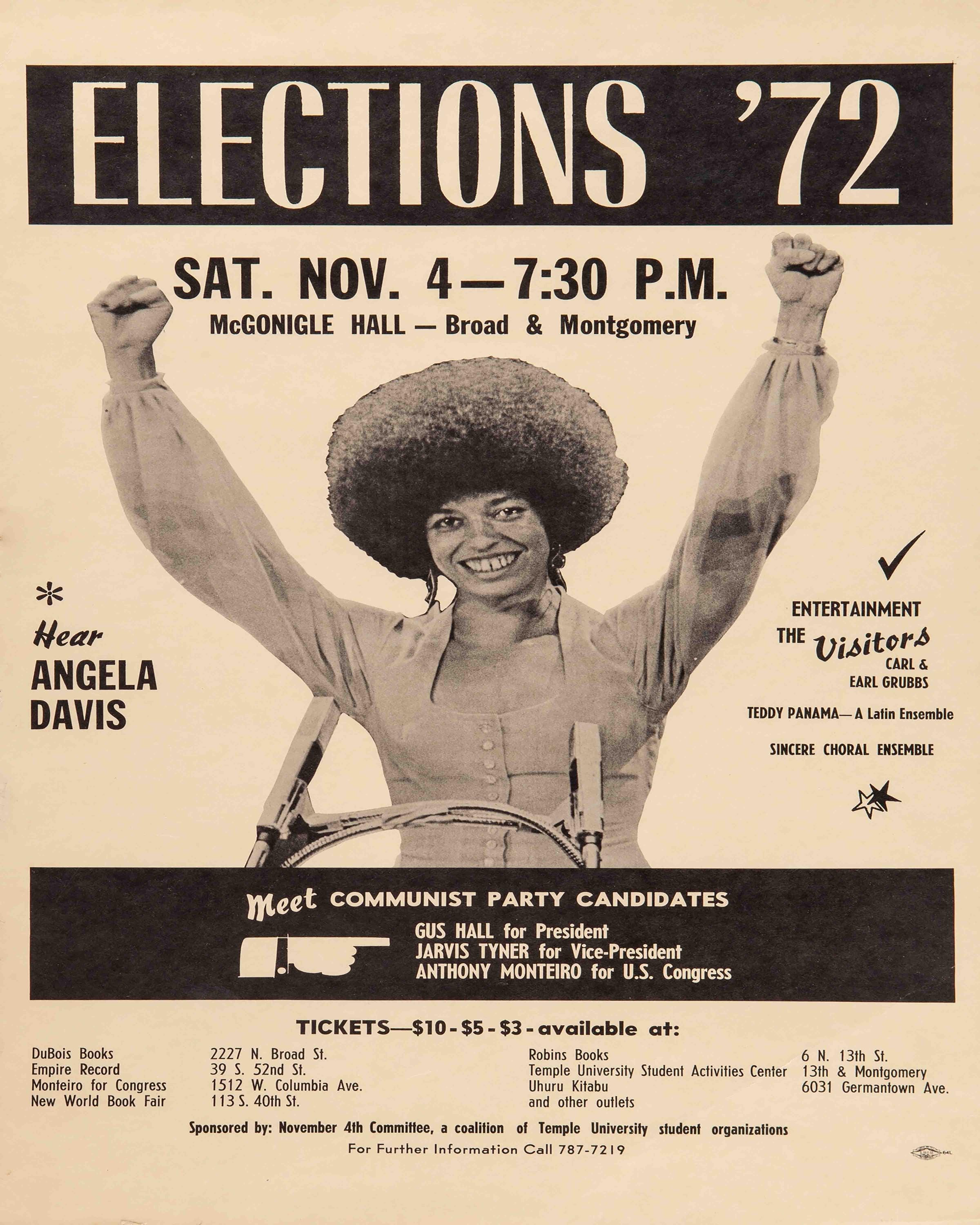 Angela Davis Civil Rights Poster – 1970s Revolutionary Black Power ...