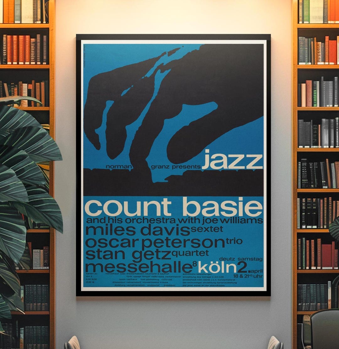 Vintage Jazz 1960s Concert Poster Cologne Germany Featuring Jazz Greats ...
