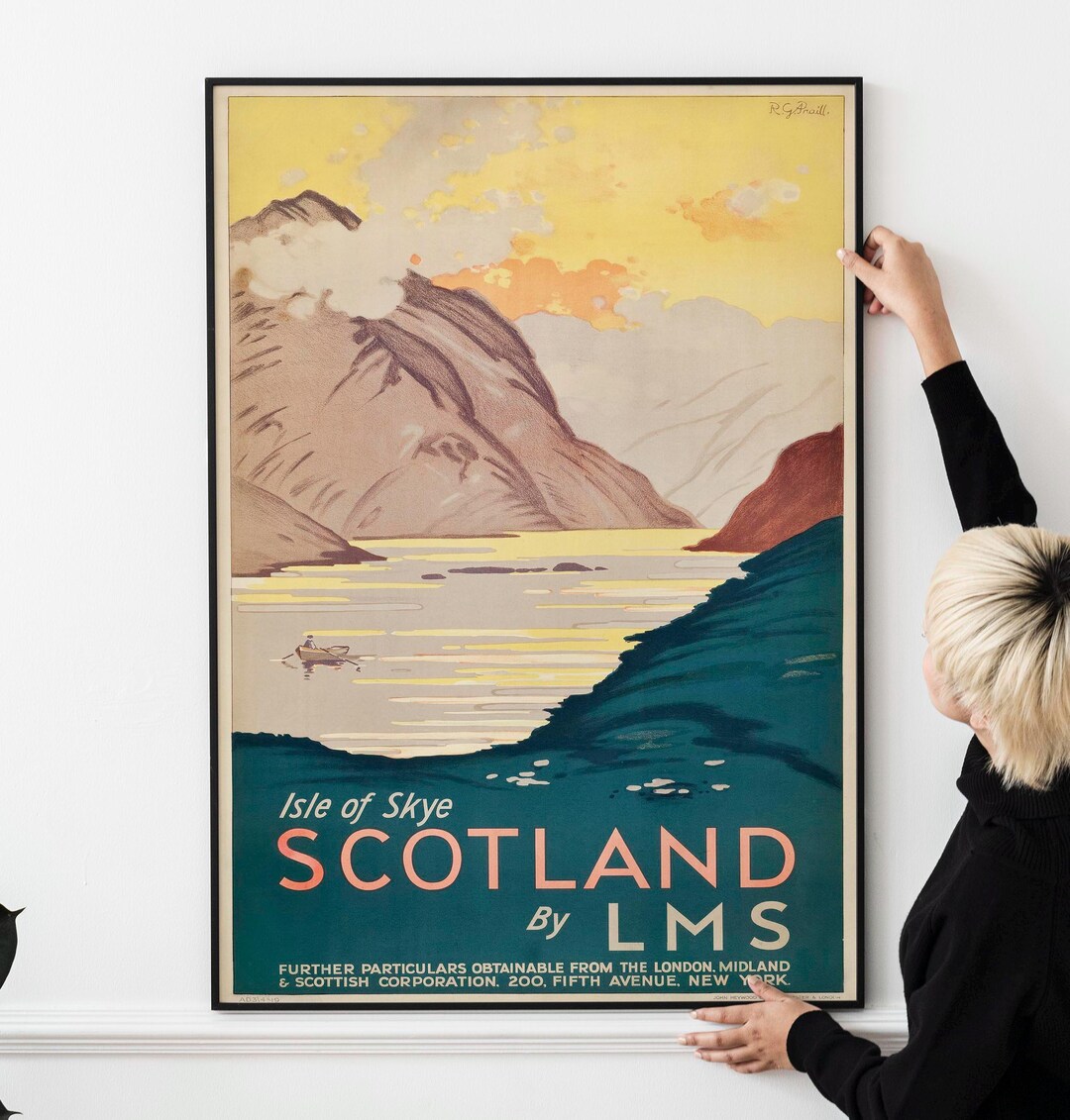 Isle of Skye 1933 Travel Poster – Vintage Scottish Highlands Railway ...