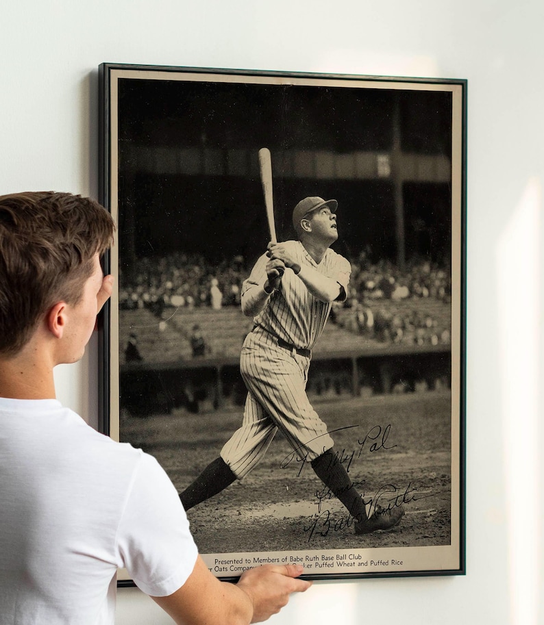 Babe Ruth 1934 Poster – Yankee Stadium Vintage Baseball Print - Etsy