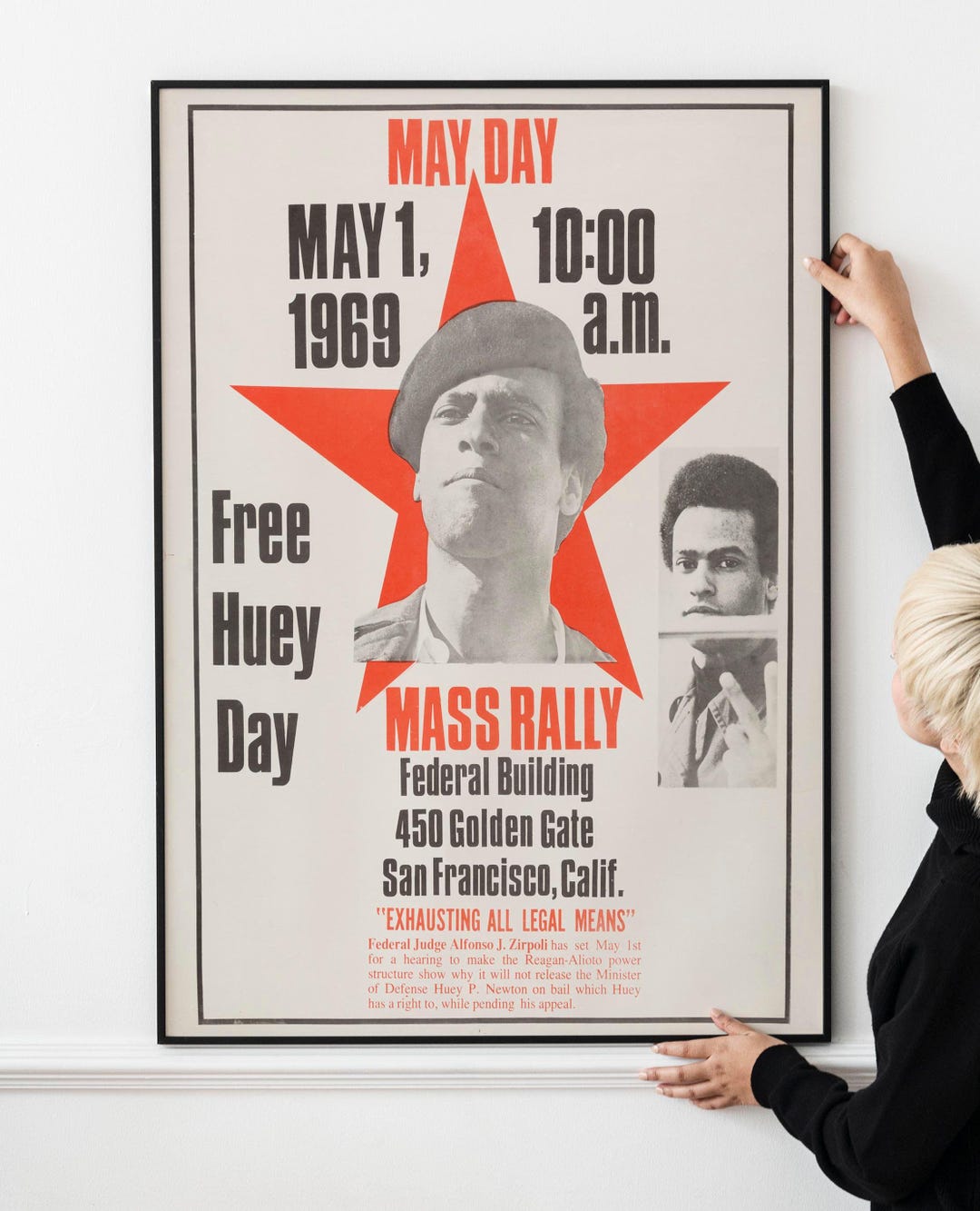 1969 Free Huey Newton Rally Poster – Civil Rights Movement Vintage ...