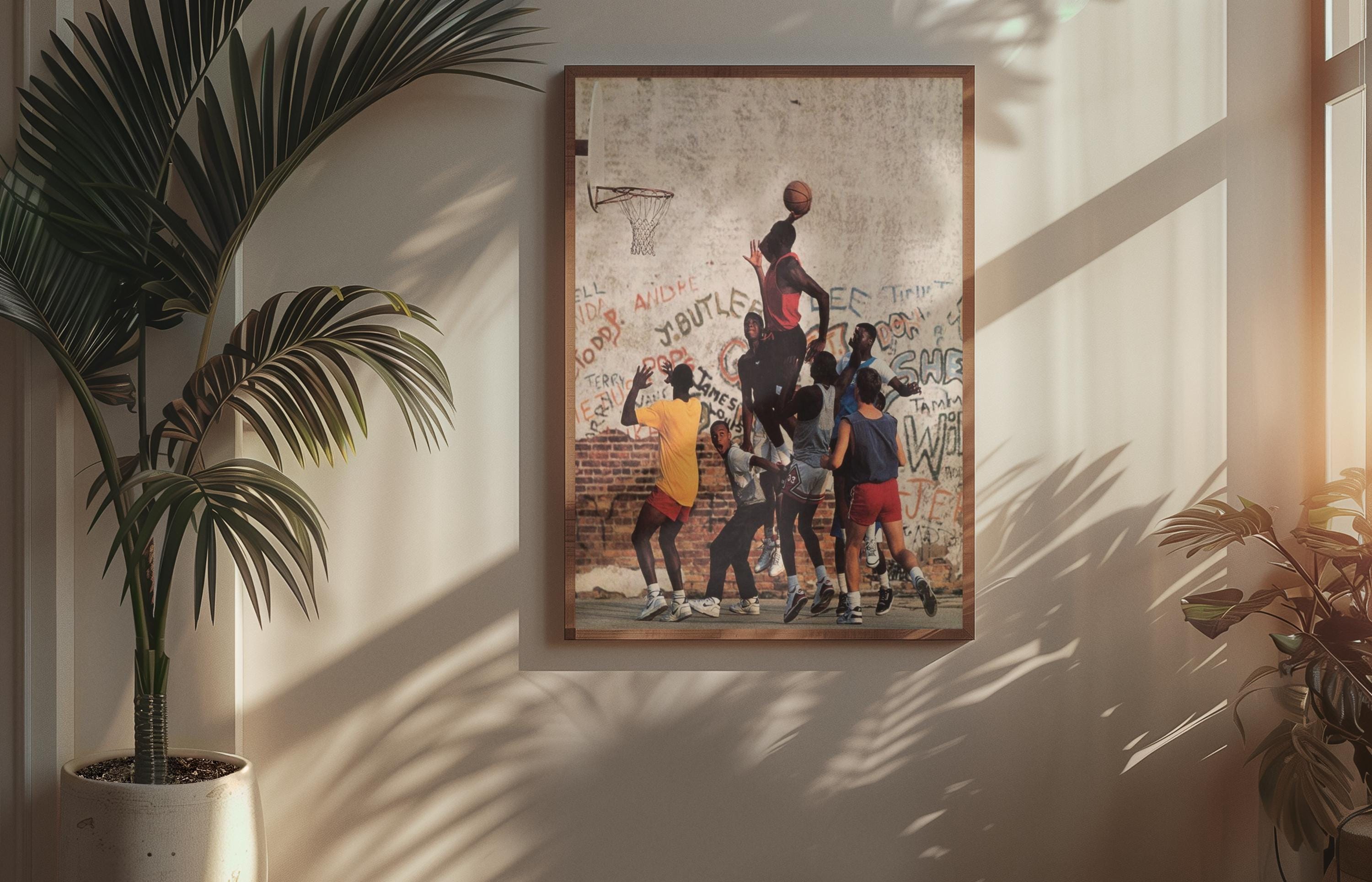 Retro 90s Sports Poster – Classic Basketball Promotion Collectible ...