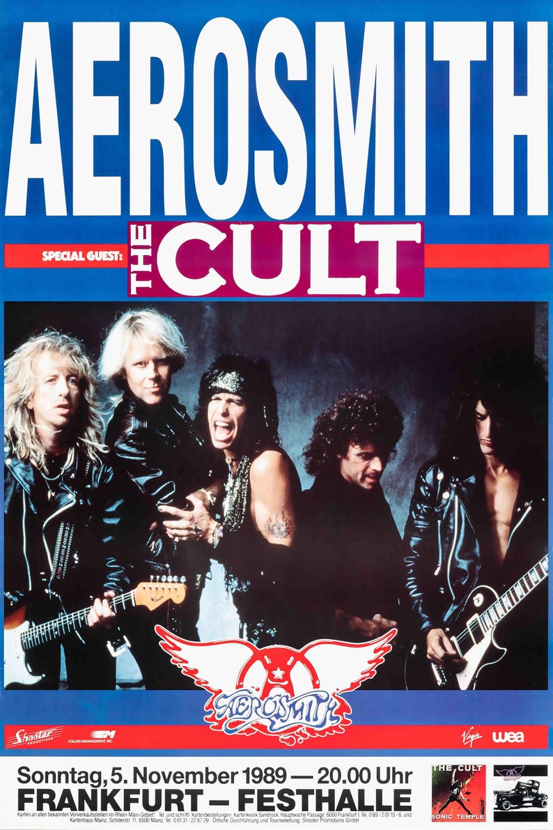 80s Arena Hard Rock Poster 1989 – Frankfurt Germany Concert Art ...