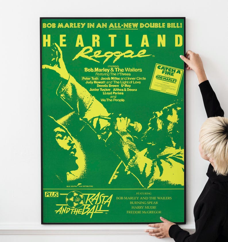 1980s Jamaican Reggae Festival Vintage Music Poster Retro Rasta Art ...
