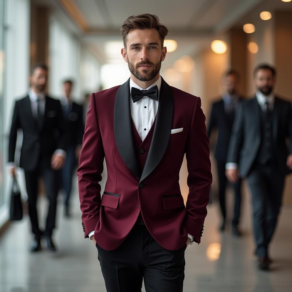 Red Wine 3-piece Men's Tuxedo Suit – Slim Fit, Shawl Lapel, Wedding/prom/formal Wear, Custom ...