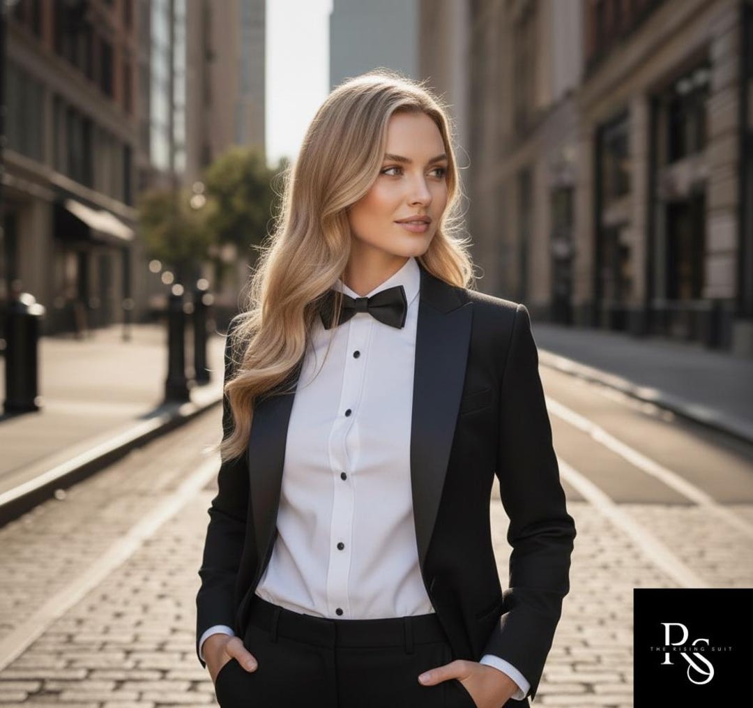 Women’s Black Tuxedo Suit Set | Elegant Power Suit for Women | Tailored ...