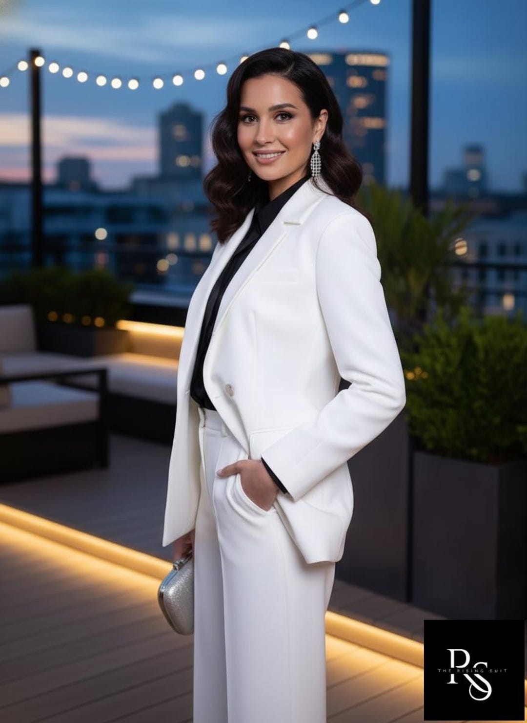 Women’s White Tuxedo Suit Set | Bridal Power Suit for Wedding ...