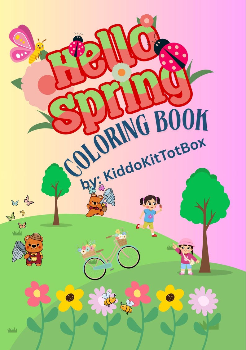 Hello Spring Coloring Book - Etsy