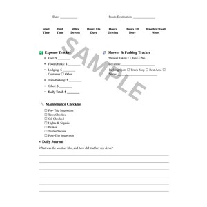 Truck Driver Daily Log Journal: Printable Trucker Logbook (PDF Download ...