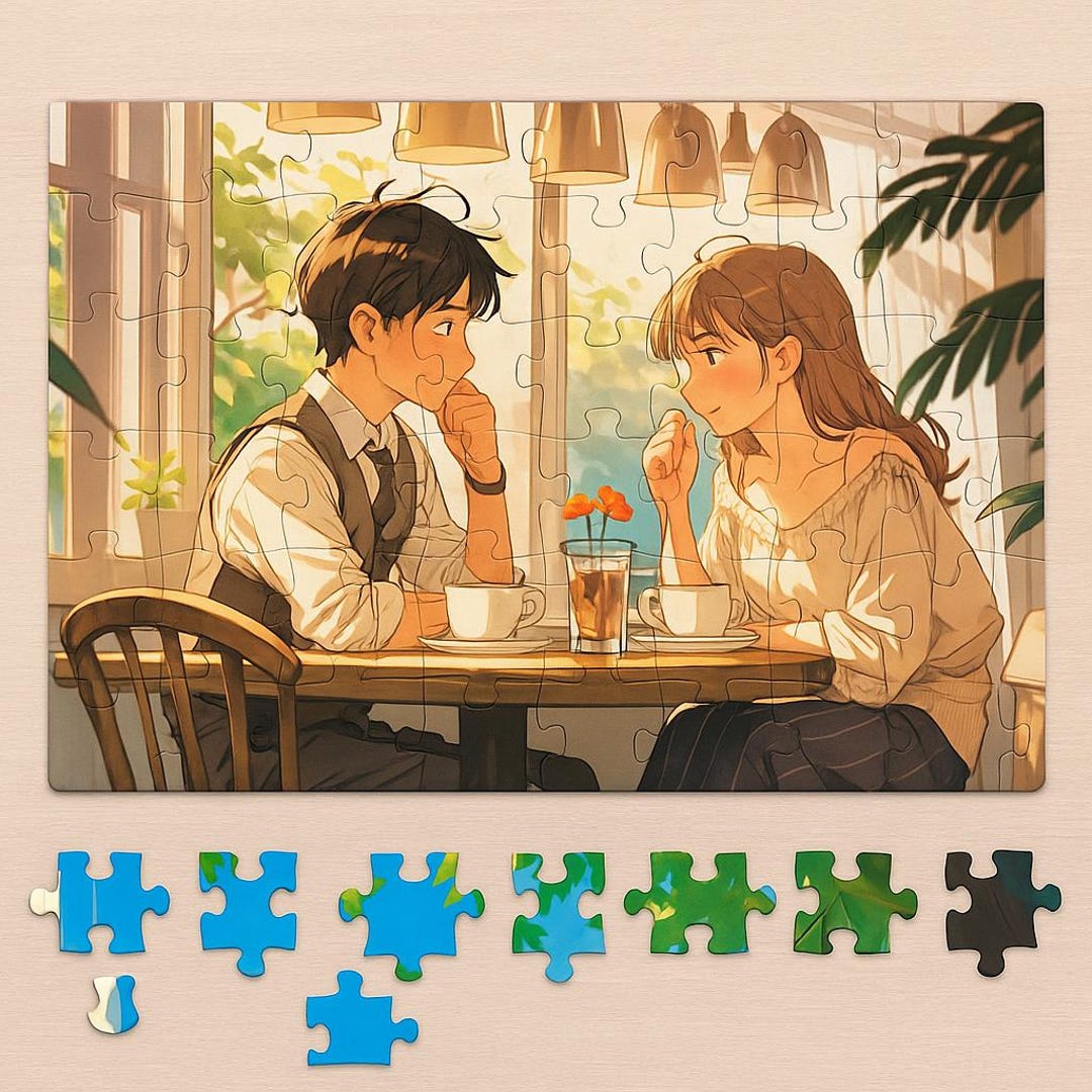 Romantic Cafe Puzzle | 1000-piece Jigsaw | Couples Game | Gift for Her ...