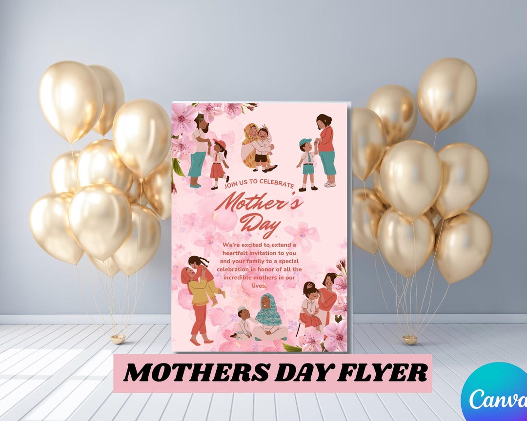 Editable Mother's Day Flyer | Printable Mother's Day Decor & Promo Sign ...