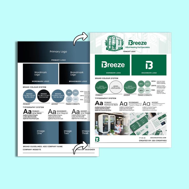 Detailed Brand Guidelines Template Single Page Brand Style Board ...