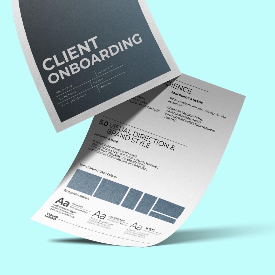 Client Onboarding Template for Graphic Designers Indesign 6 Page ...