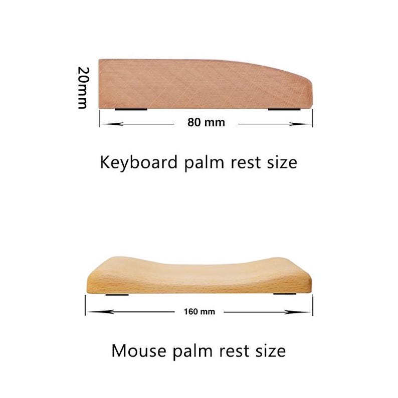 Black Walnut Wood Wrist Rest: Wooden Keyboard Palm Rest, Custom Logo ...