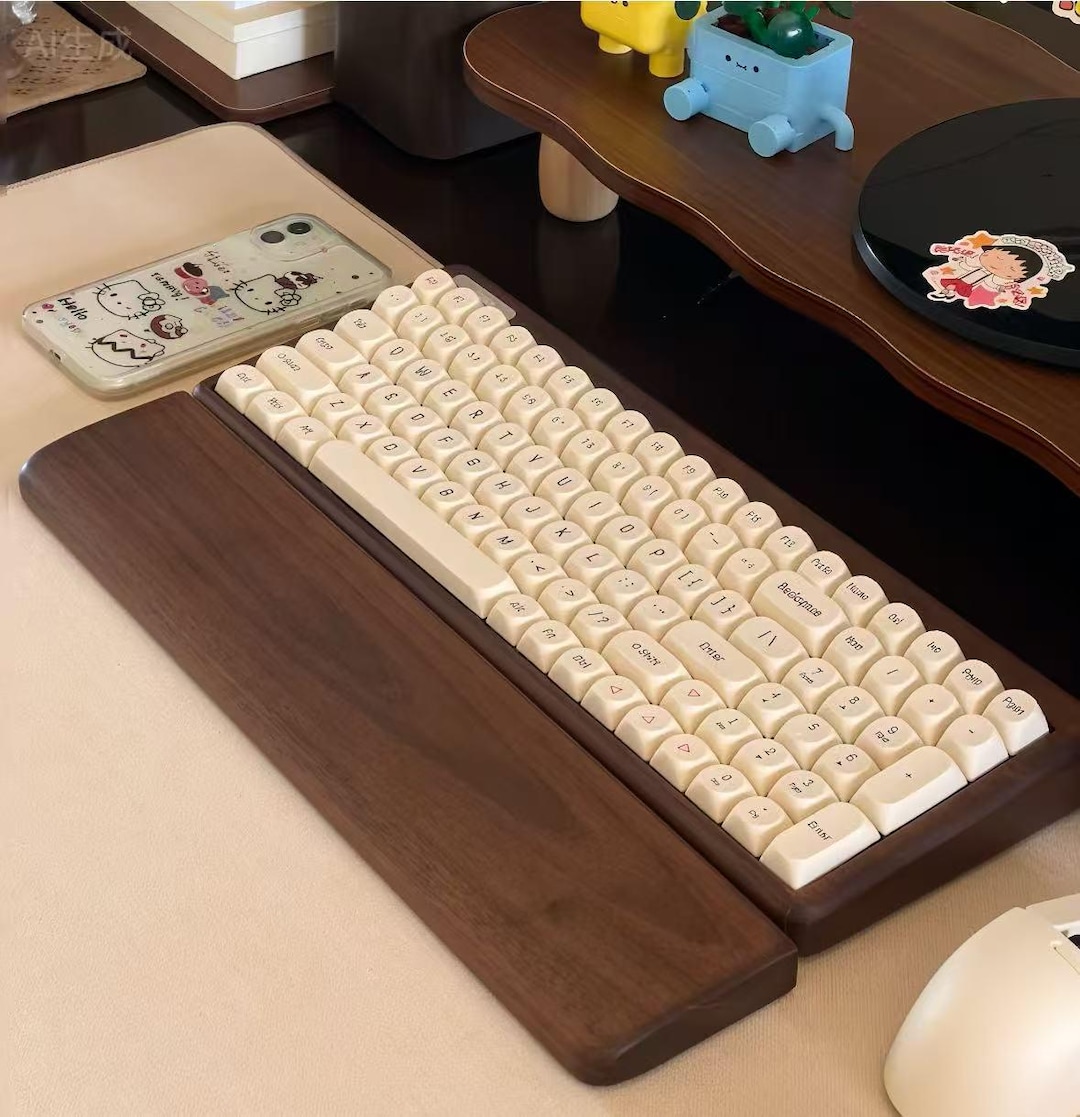 Personalized Walnut Keyboard Wrist Rest – Handmade Wooden Wrist Pad for ...