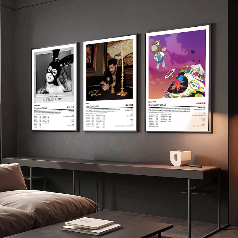 Custom Album Cover Poster Set of 3 | Personalized Music Art (digital ...