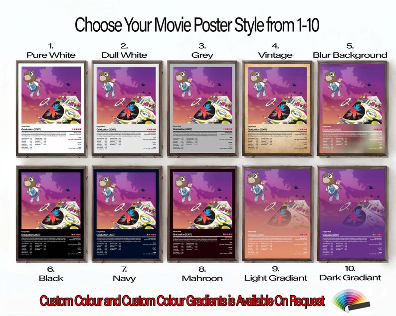 Custom Set of 3 Music Album Posters | Personalized Digital Download ...