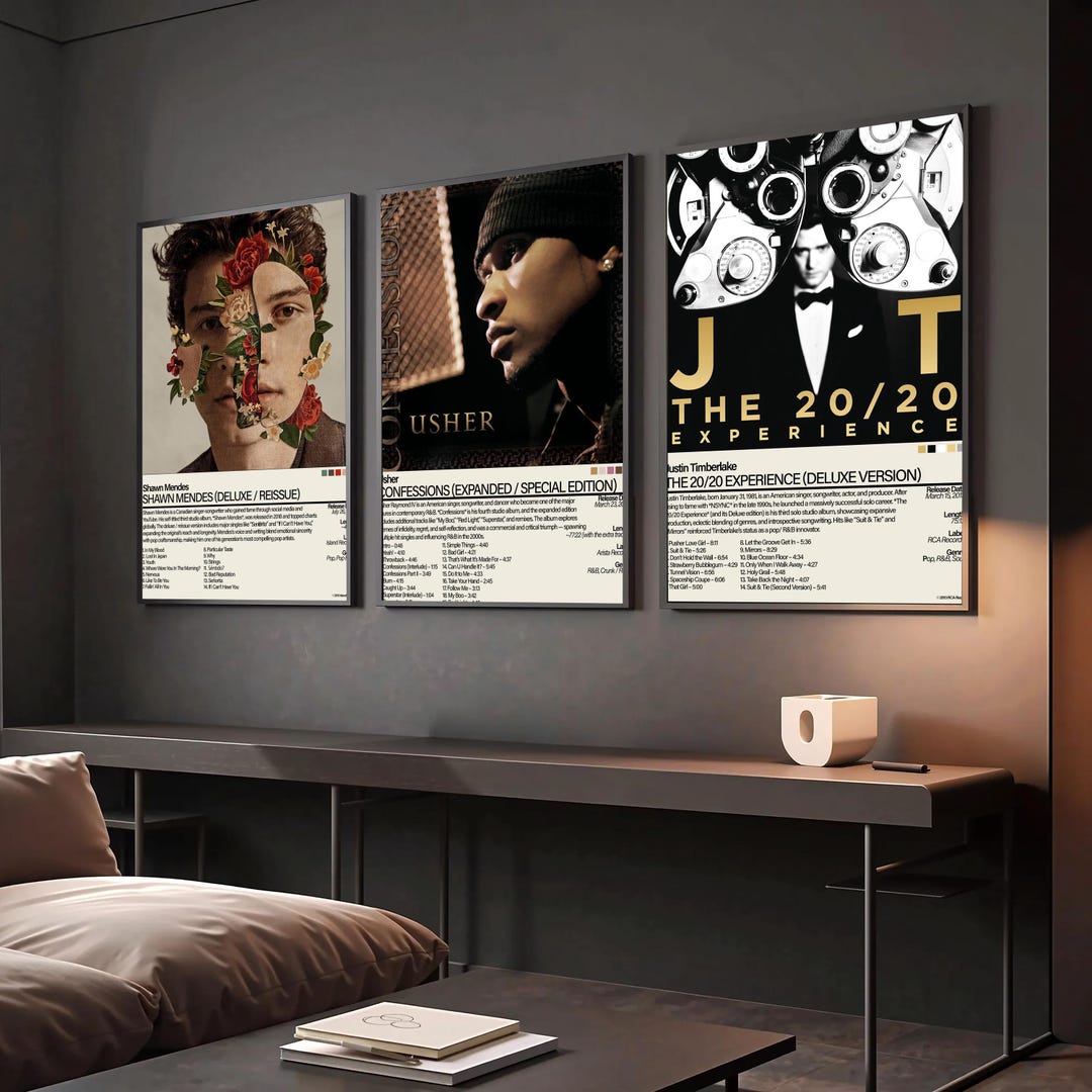 Custom Set of 3 Music Album Posters | Personalized Digital Download ...