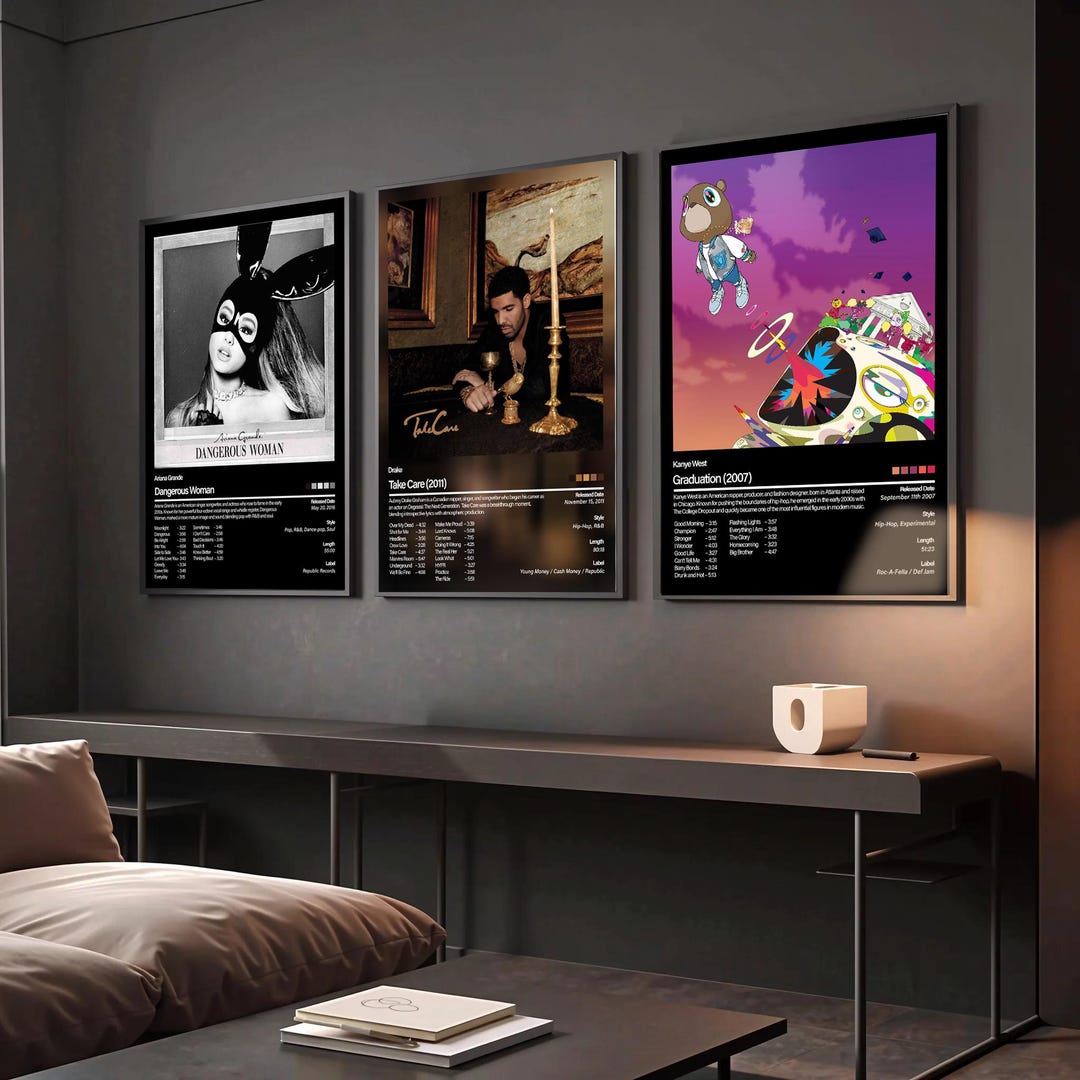 Custom Set of 3 Music Album Posters | Personalized Digital Download ...